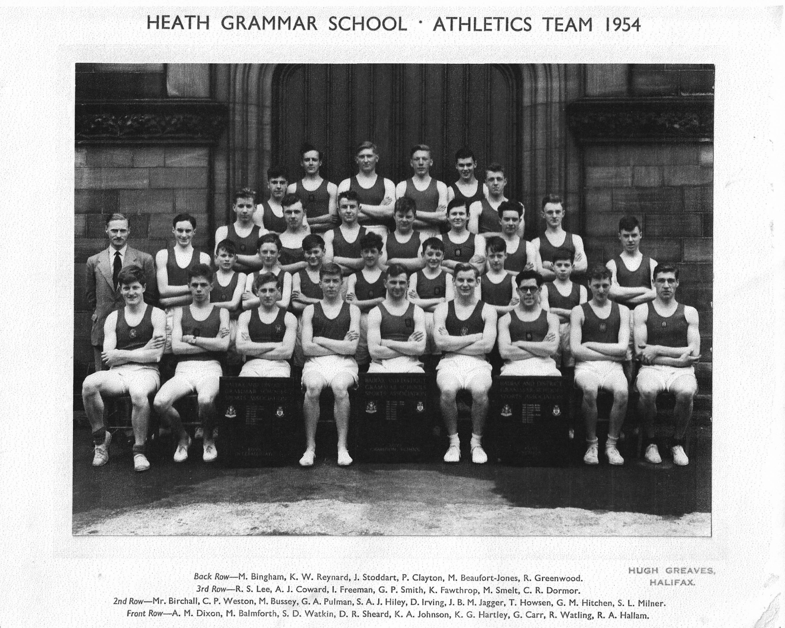 Heath Old Boys Association Sports memories: 1954 Athletics Team