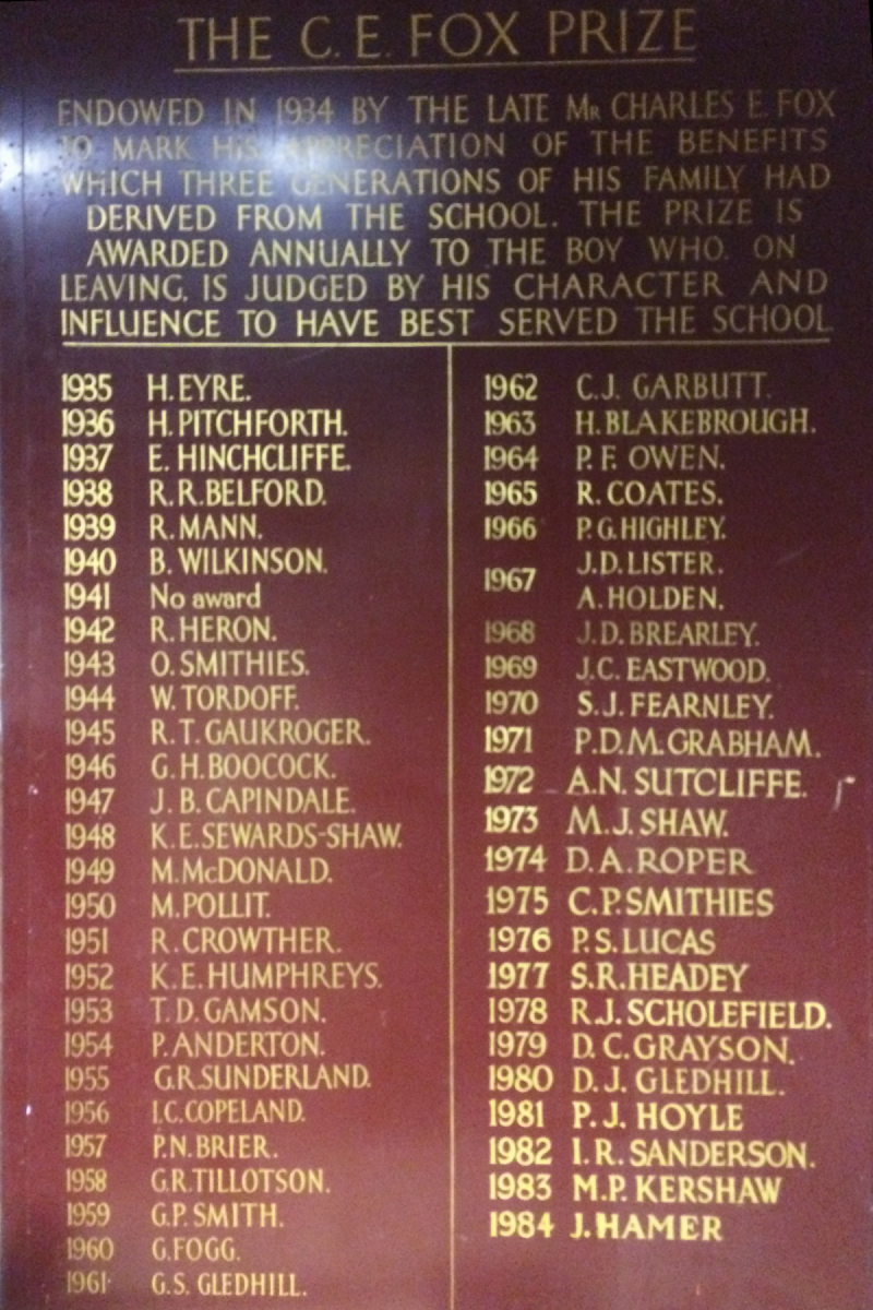 Heath Old Boys Association Heath History: Honours Boards